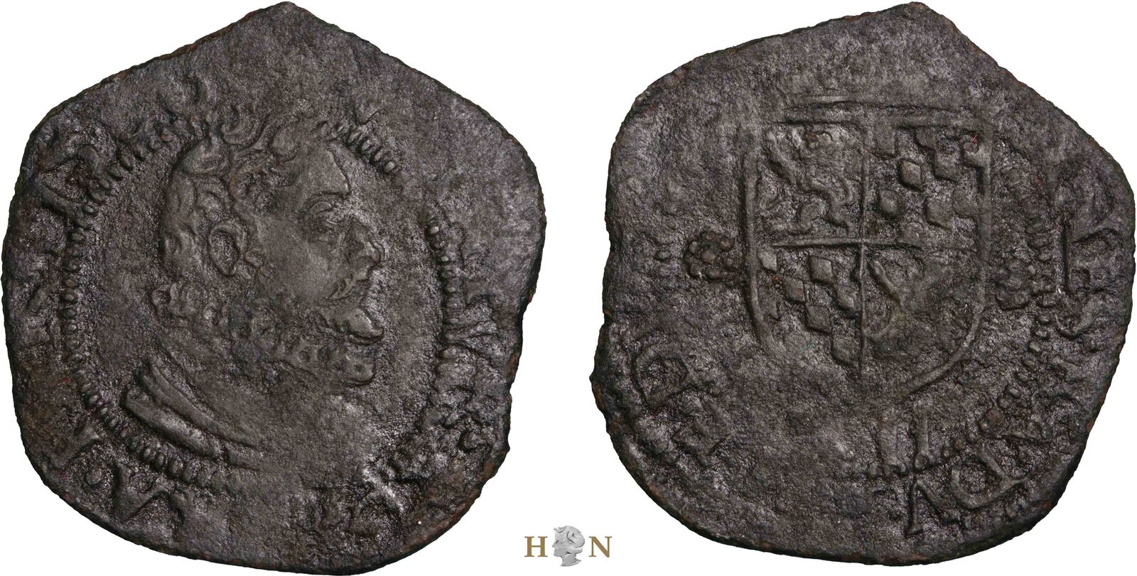 België 12 sous | brulé 1583 AD Prinsbisdom Luik, Ernest van Beieren ...