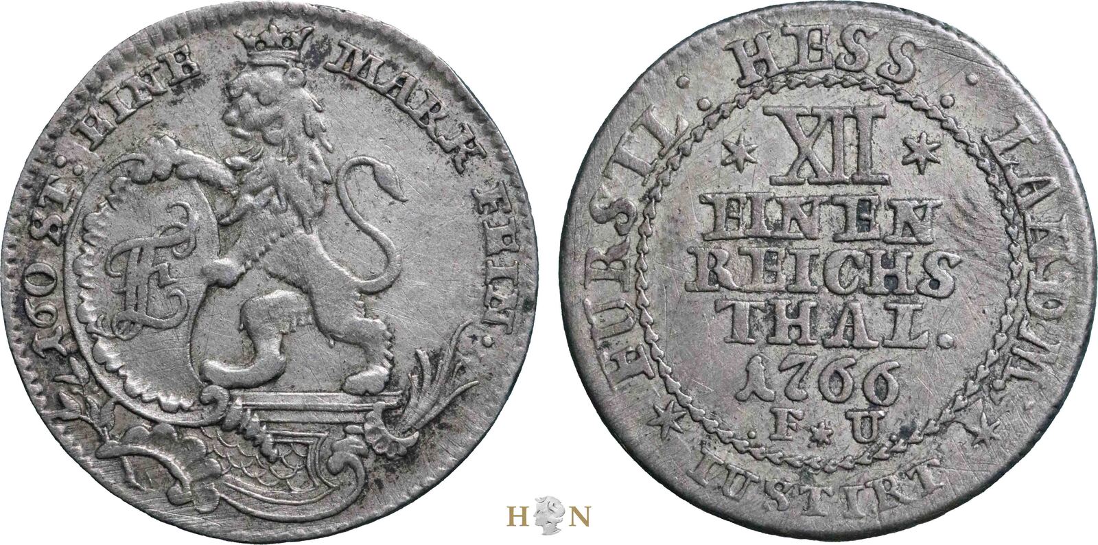 Germany 1/12 Thaler 1766 AD Landgraviate Hessen-Kassel, EF- | MA-Shops