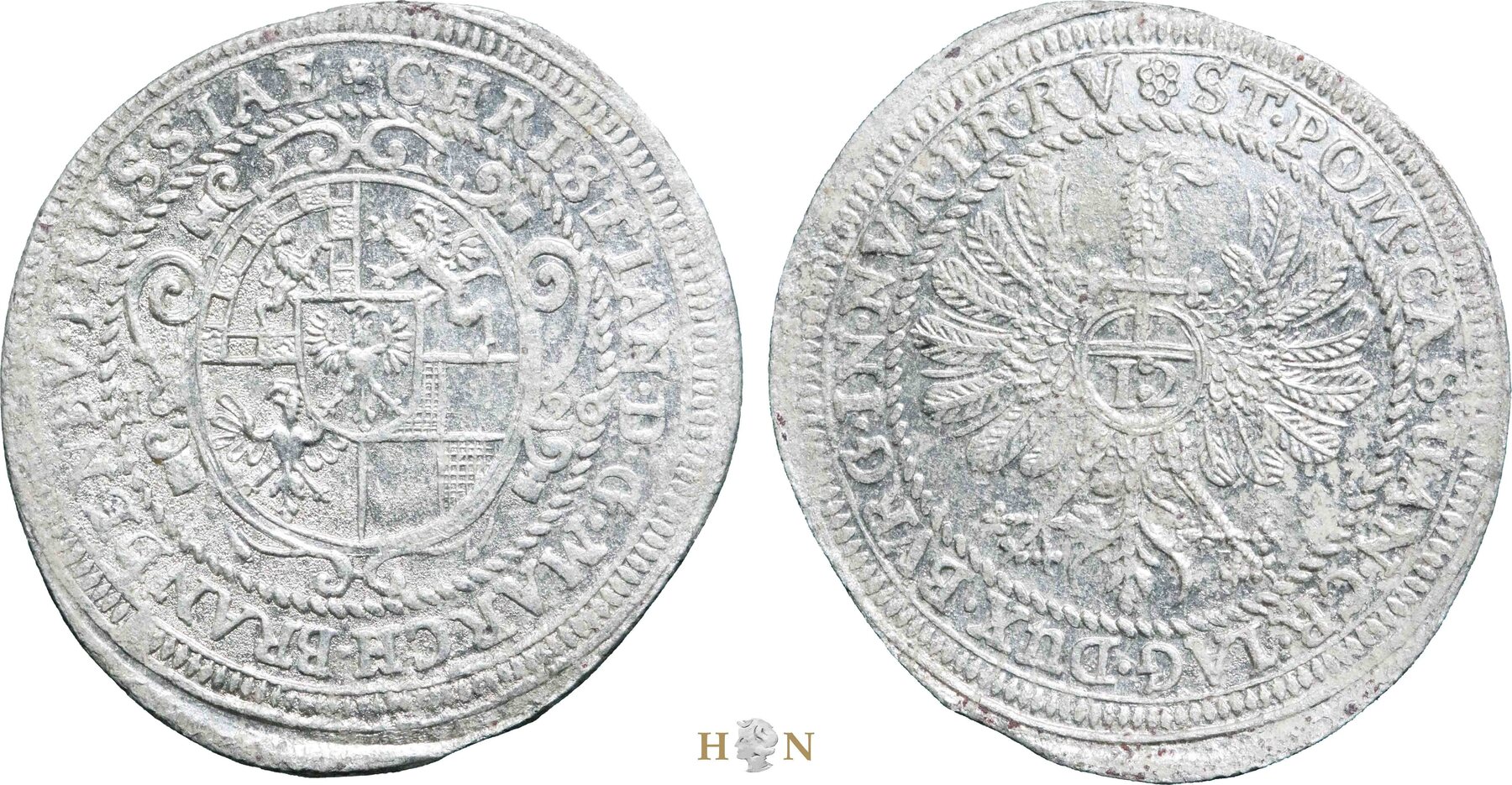 Germany Kipper | 12 Kreuzer | Dreibätzner 1620 AD Brandenburg-Bayreuth ...
