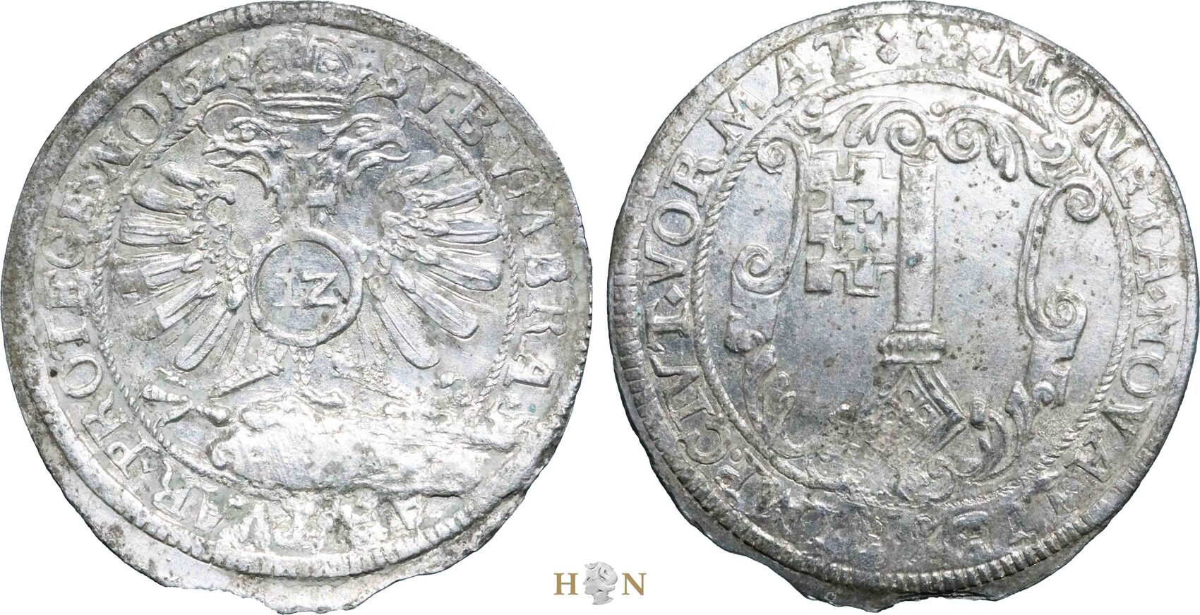 Germany Kipper | 12 Kreuzer 1620 AD City of Worms, EF- | MA-Shops