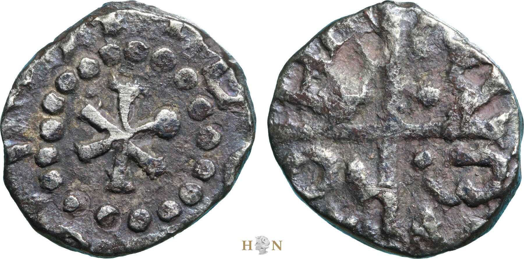 Merovingian | France denier | denarius 670-750 AD Monetar Badoinus ...
