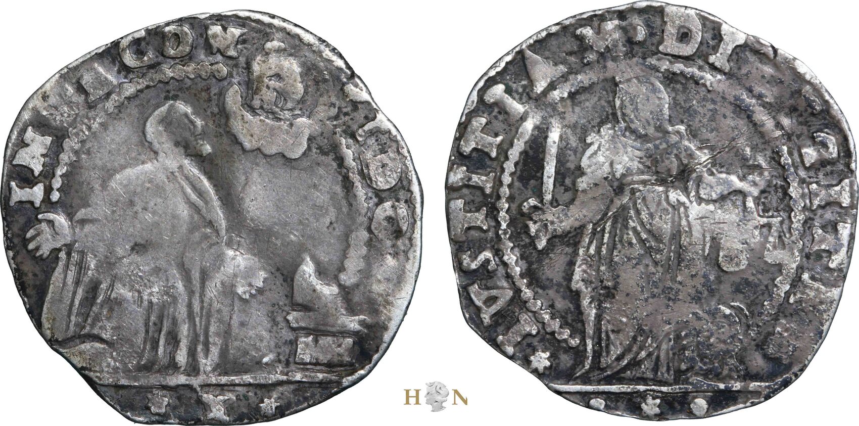 Italy 10 soldi | 1/2 liretto 1675 AD Venice, Nicolò Sagredo (1675-1676 ...