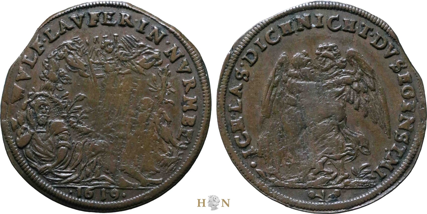 Germany medal | biblical jeton 1619 AD Wolf Lauffer II (1612-1651 ...