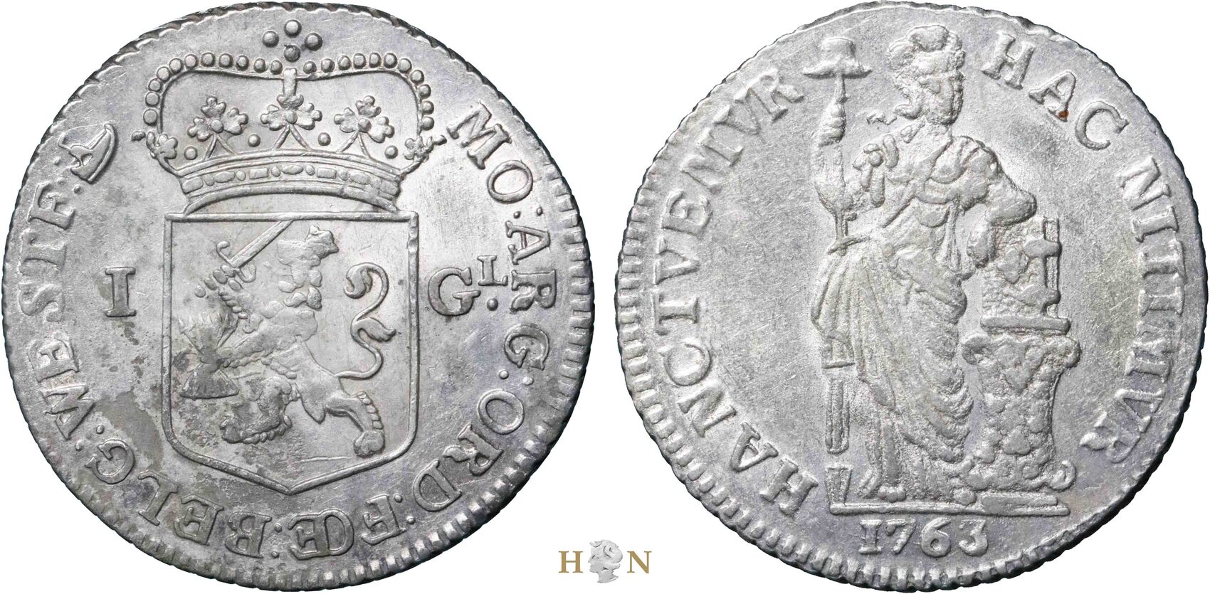 Nederland 1 gulden 1763 Provincie West-Friesland, Enkhuizen, Pr+ | MA-Shops