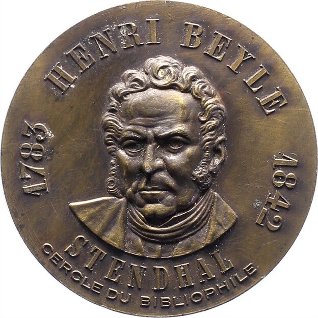 Personenmedaillen Einseitige Bronzemedaille Stendhal, eigentlich Marie ...