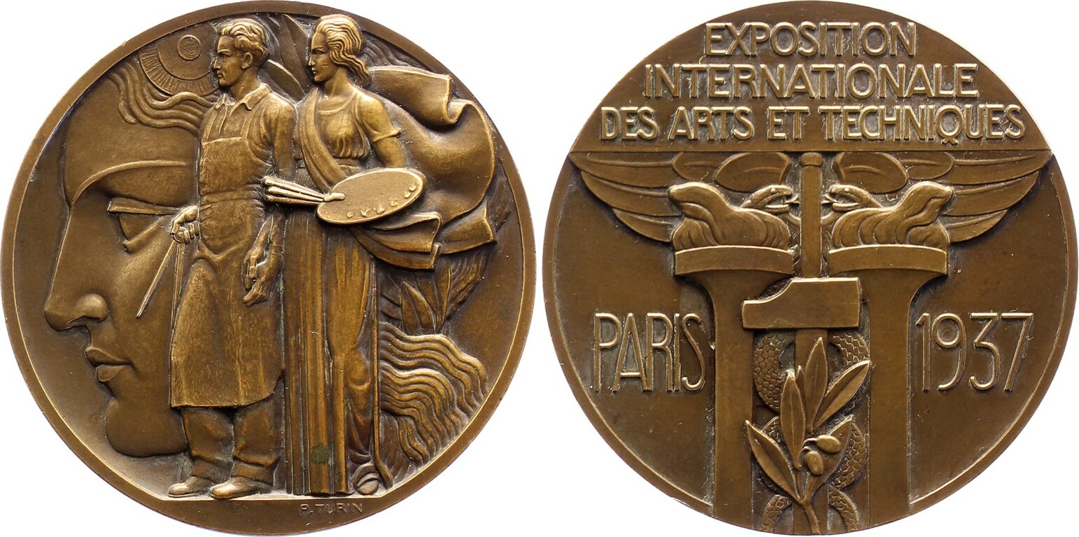 Kunstmedaillen Bronzemedaille 1937 Turin, Pierre Fleck, vorzüglich | MA ...