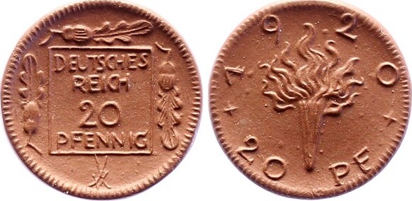 Deutsches Reich 20 Pfennig 1920 Vorzüglich | MA-Shops