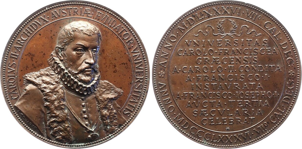 Universitäten und Schulen Bronzemedaille 1886 Graz Vorzüglich ...
