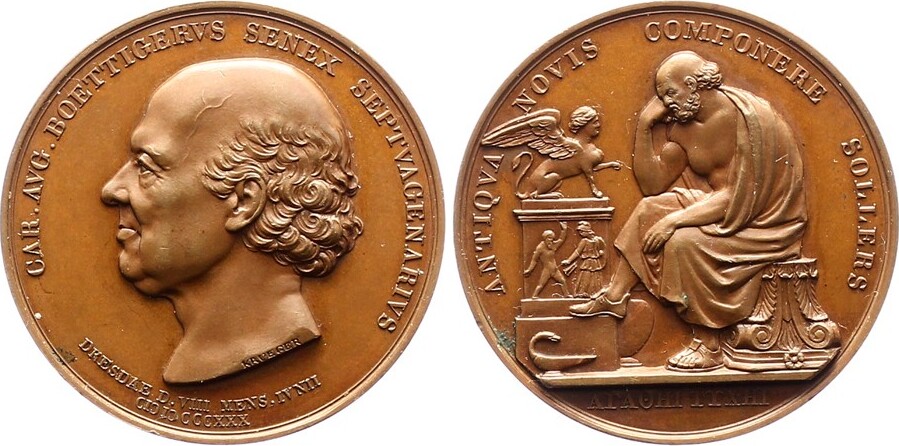 Sachsen-Dresden, Stadt Bronzemedaille 1830 Kl. Fleck, vorzüglich ...