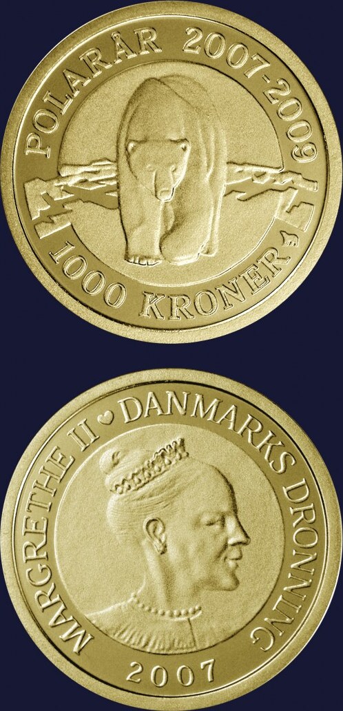 Denmark 1000 kroner 2008 Polarbear. Part of the polar series. PP | MA-Shops