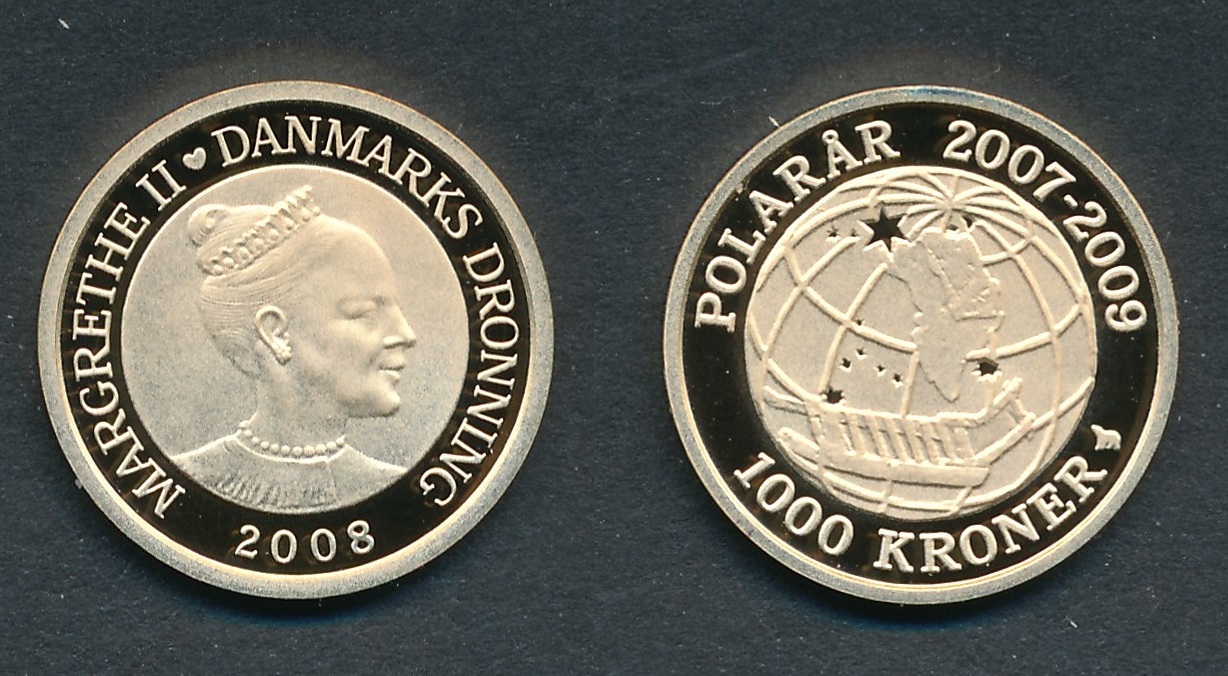 Denmark 1000 kroner 2008 Sled patrol SIRIUS, part of the polarseries ...