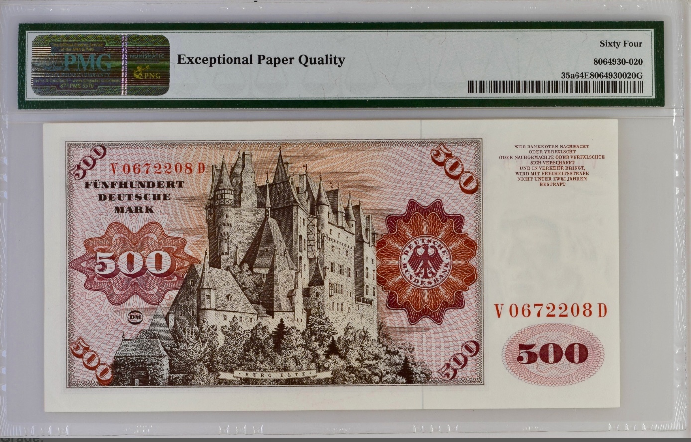Germany Federal Republic 500 Deutsche Mark 1970 PMG 64 EPQ | MA-Shops