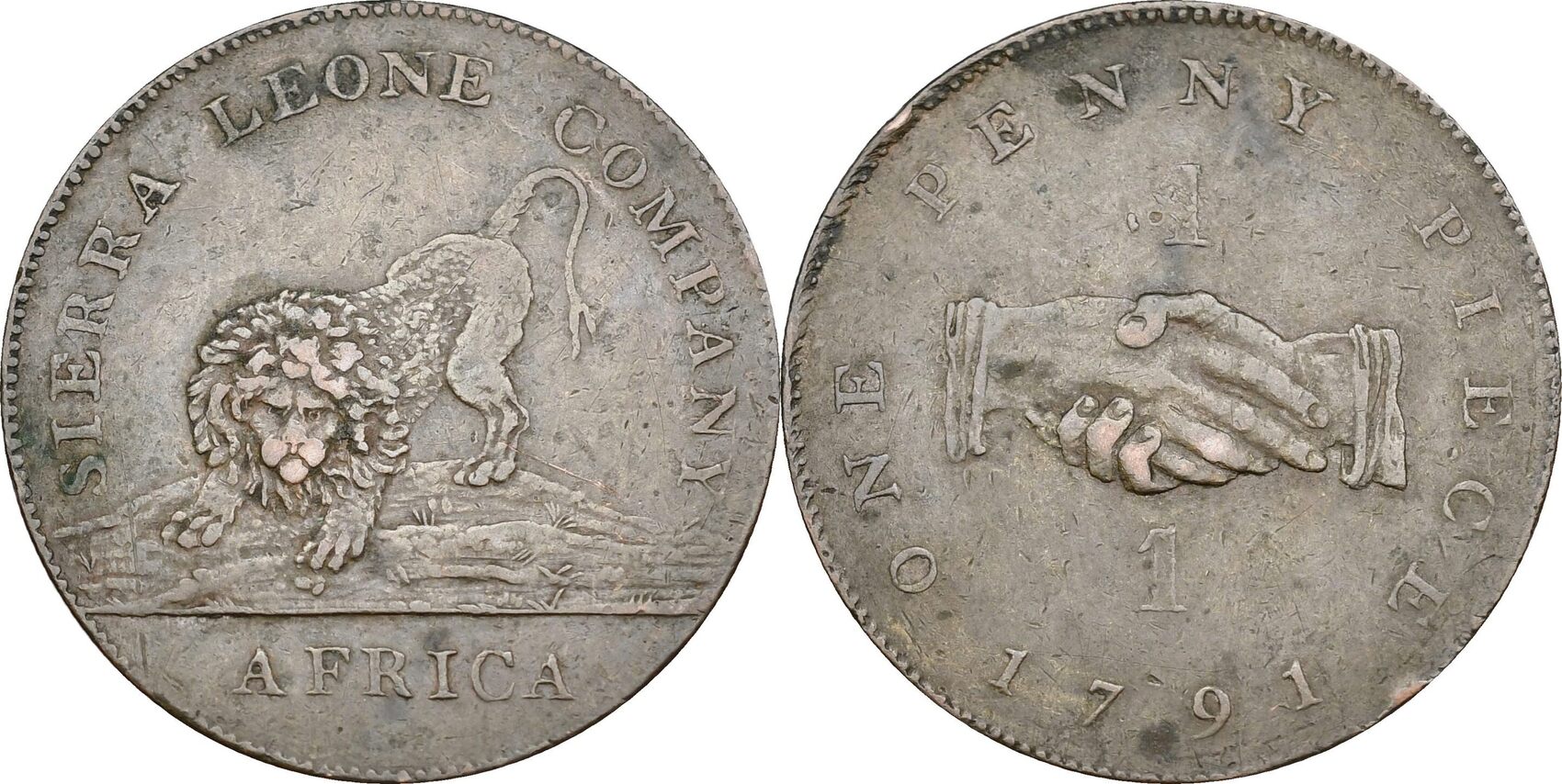 Sierra Leone Penny 1791 Lion TB | MA-Shops