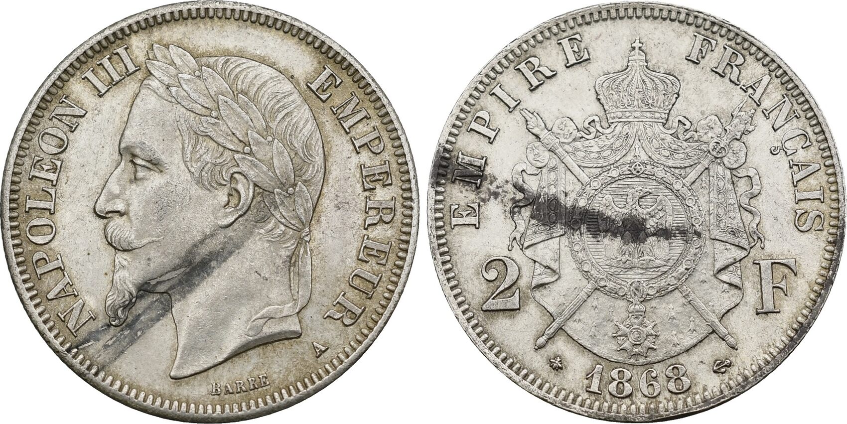 France 2 Francs 1868 A Napoleon III VZ | MA-Shops