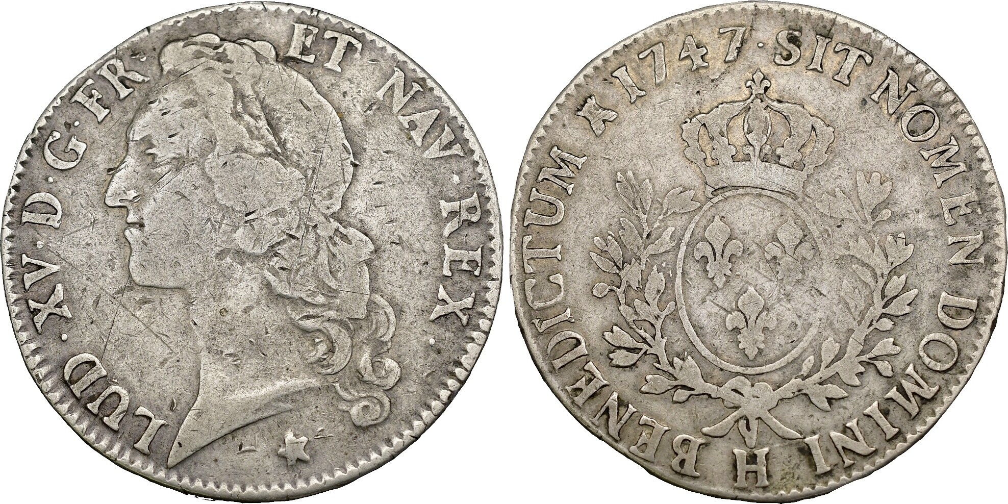France Écu 1747 La Rochelle Louis XV SS | MA-Shops