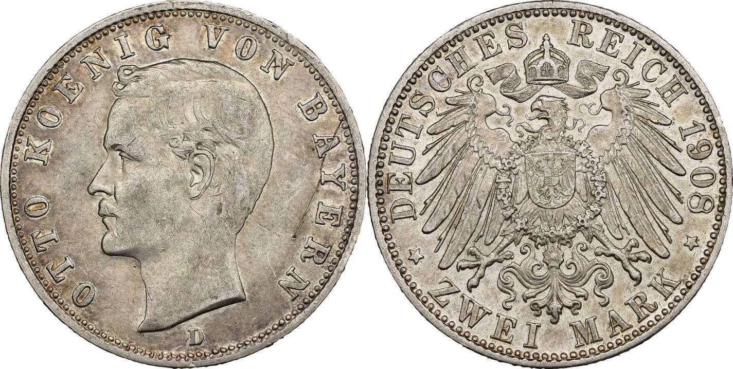 Allemagne Bayern Otto 2 mark 1908 ss | MA-Shops