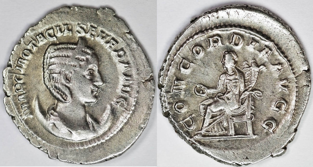 244-249 Otacilia Severa AR Antoninianus/ CONCORDIA. Huge flan. VF- | MA ...