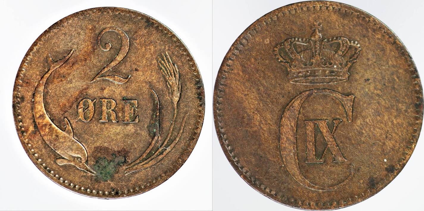 Denmark 2 Ore 1875 KM# 793.1 | MA-Shops