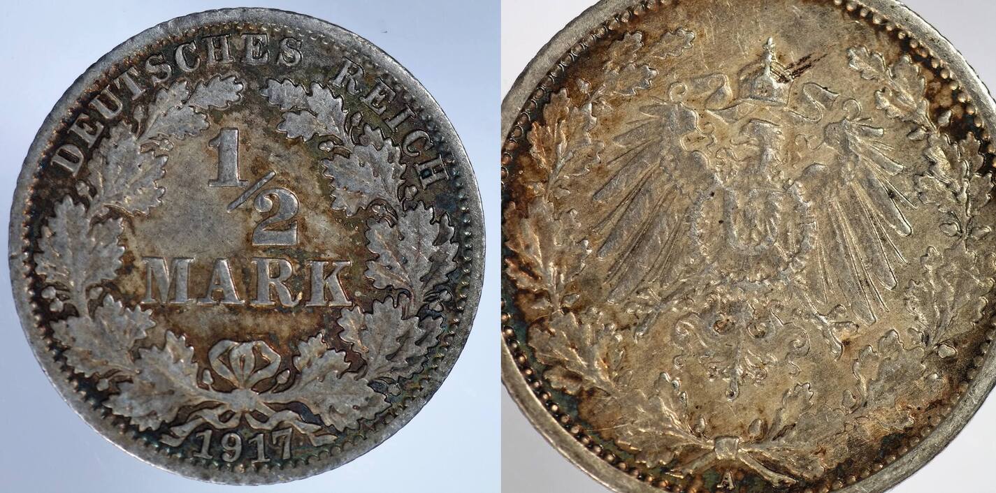 Germany (Empire) 1/2 Mark 1917 KM#17 | MA-Shops