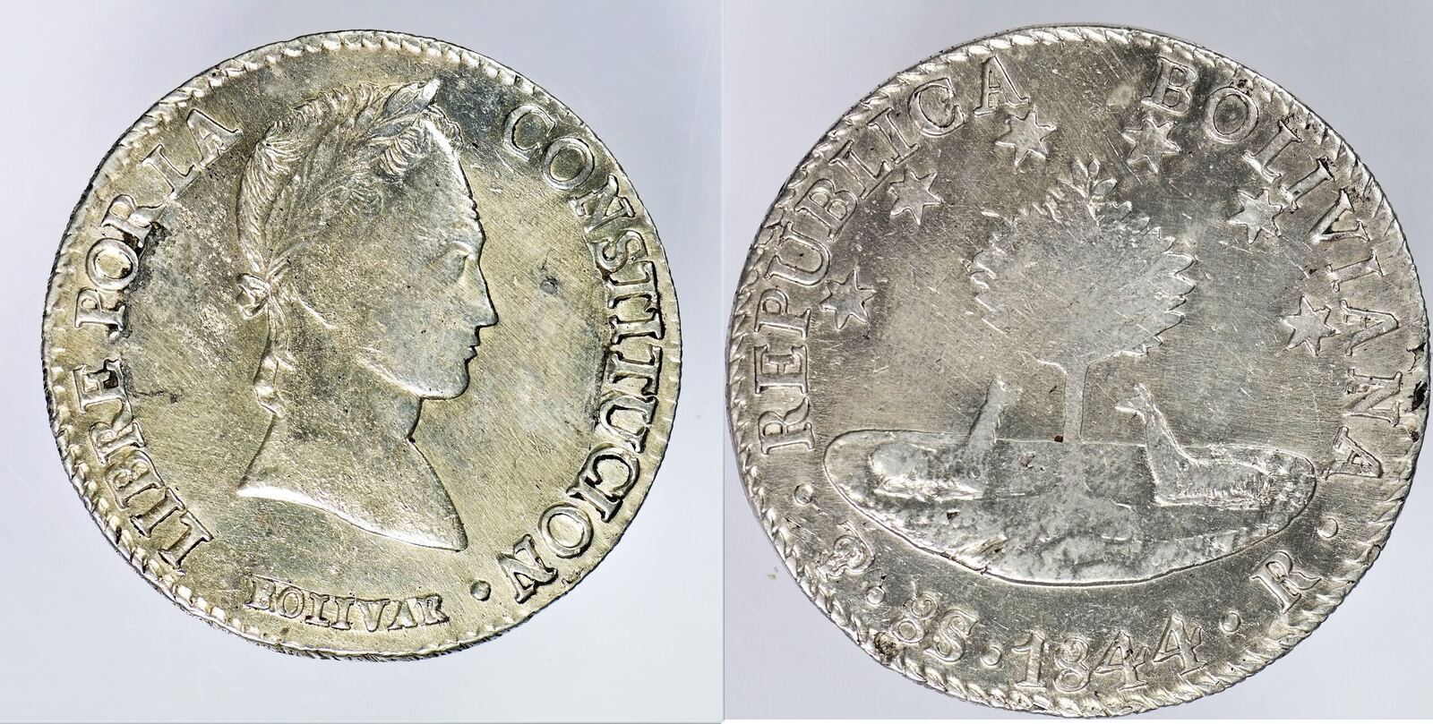 Bolivia 8 Soles ''Simon Bolivar'' 1844 | MA-Shops