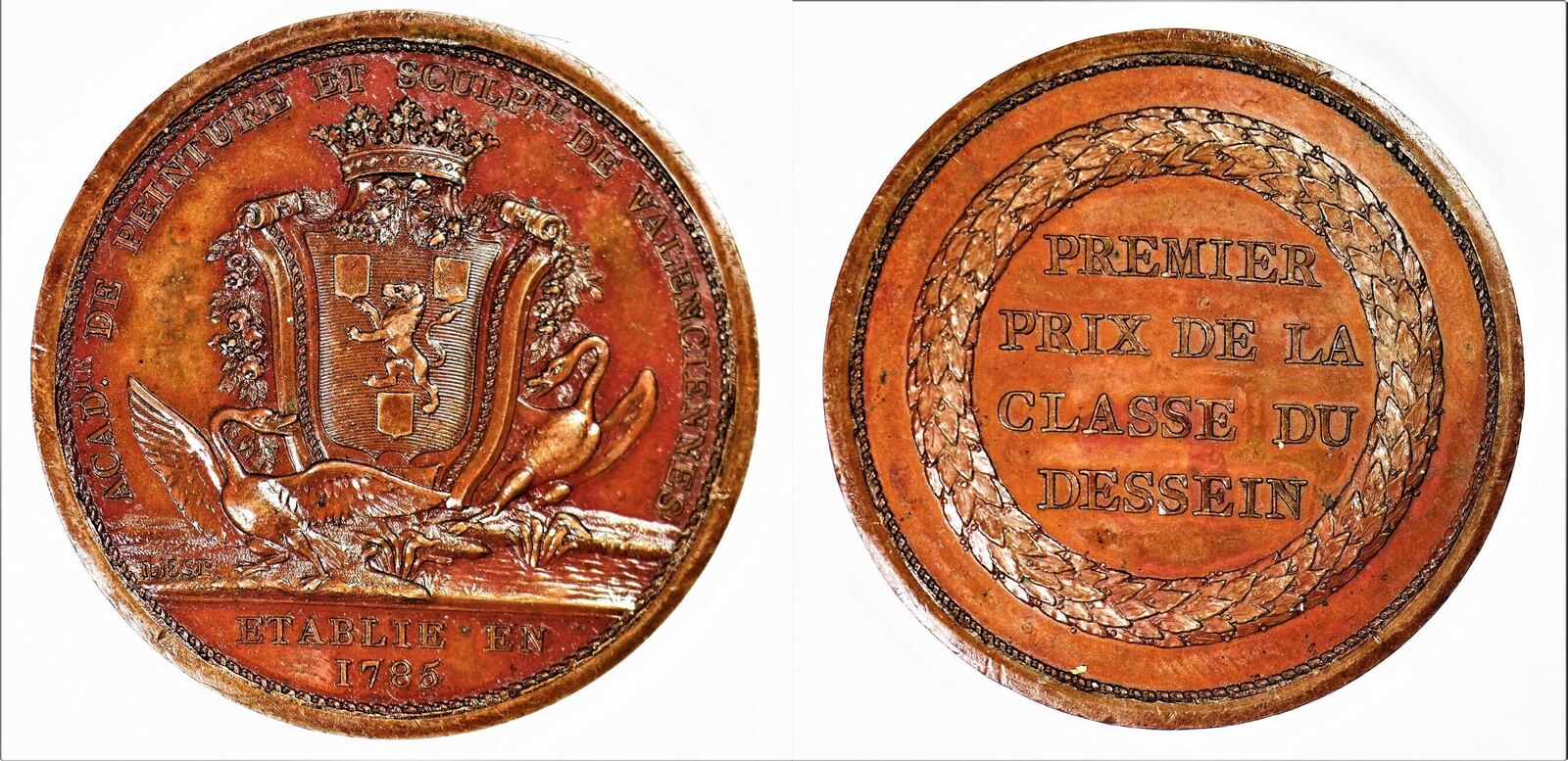 France Medal 1785 Académie de Peinture et Sculpture de Valenciennes ...