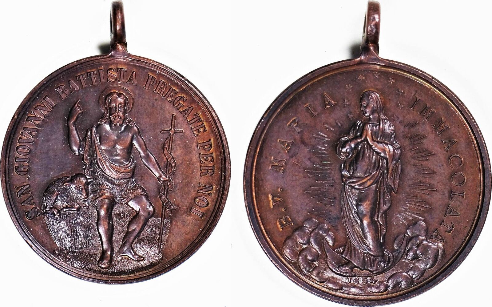 italy Medal 1854 Maria / San Giovanni Battista | MA-Shops