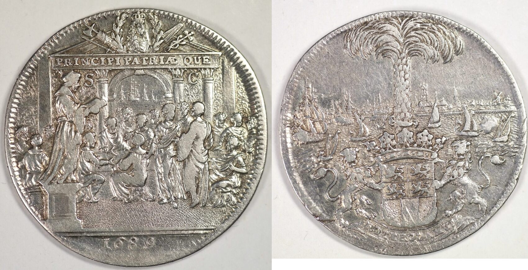 Netherlands Vroedschapspenning 1689 Rotterdam 'Coronation Festivities ...
