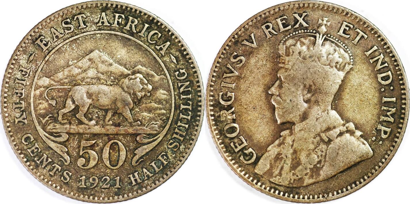 East Africa 50 cents 1921 F/VF | MA-Shops