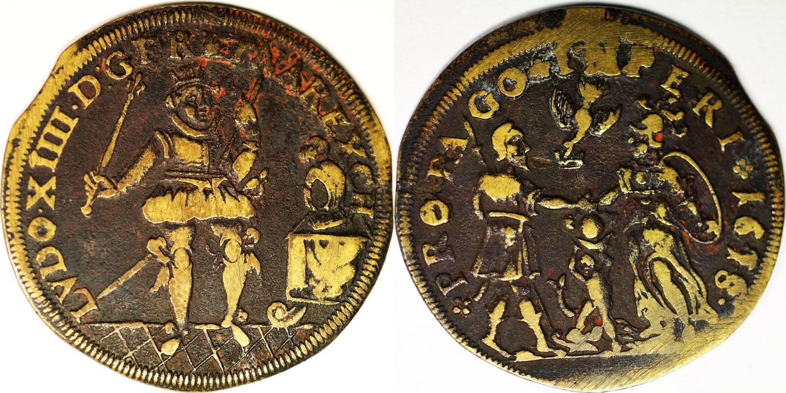 Nuremberg Jeton 1618 King Louis XIIII / Henri IV and Marie de Medicis ...