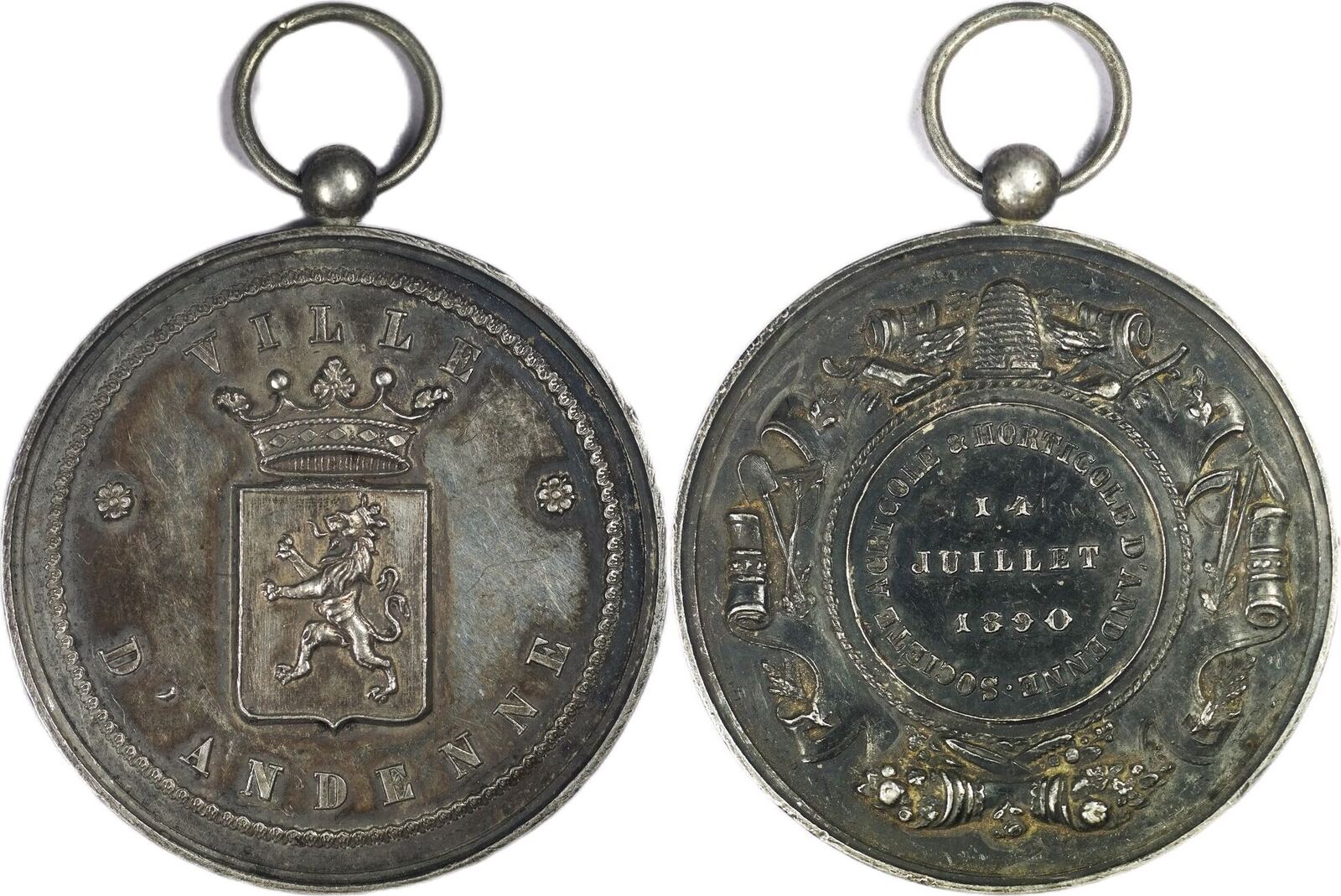 Belgium Silver (Prize)Medal 1890 Ville D'andenne - Societe agricole ...