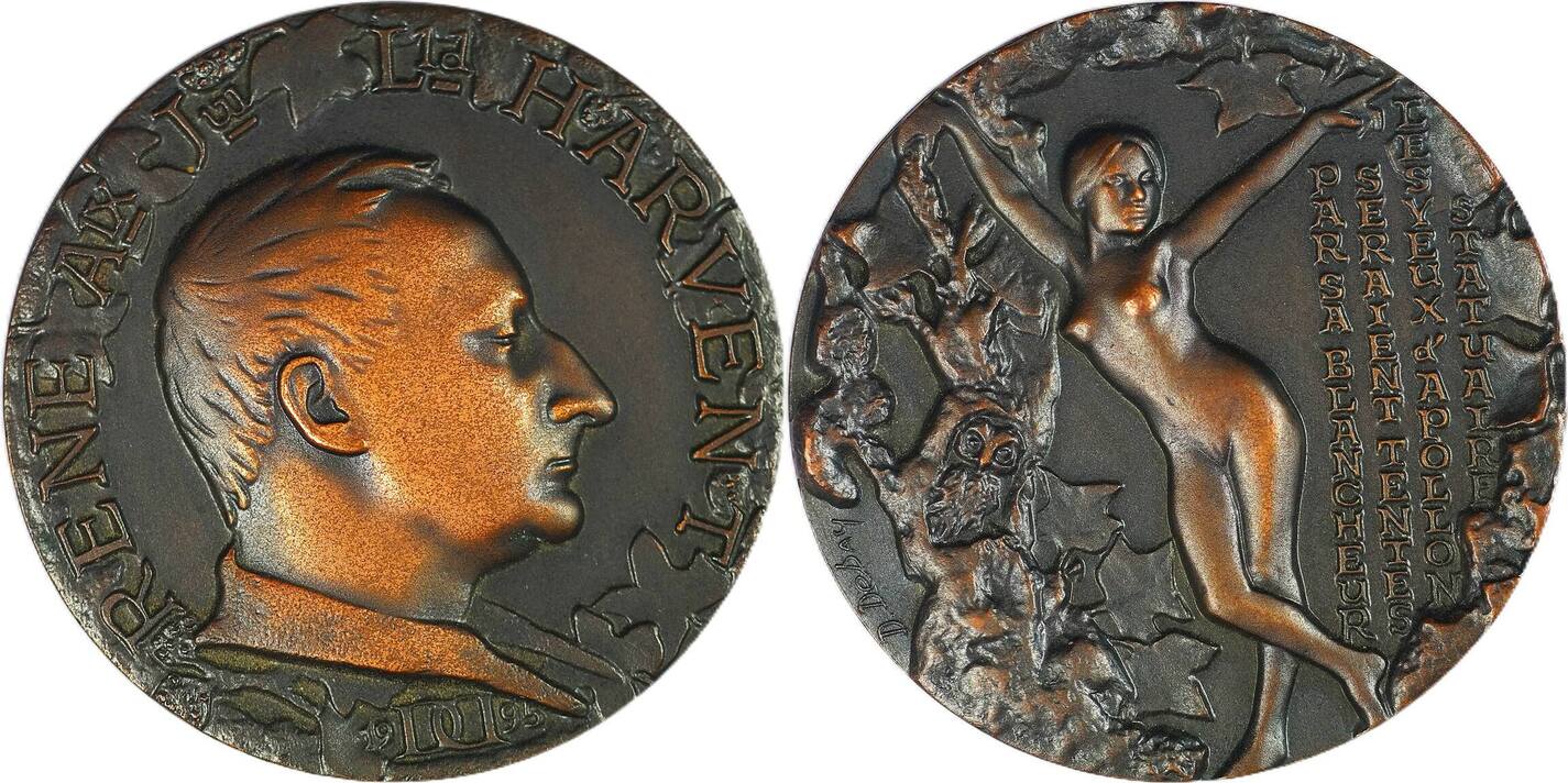 Belgium Historical medal 1995 Sculptor René Harvent aUNC | MA-Shops