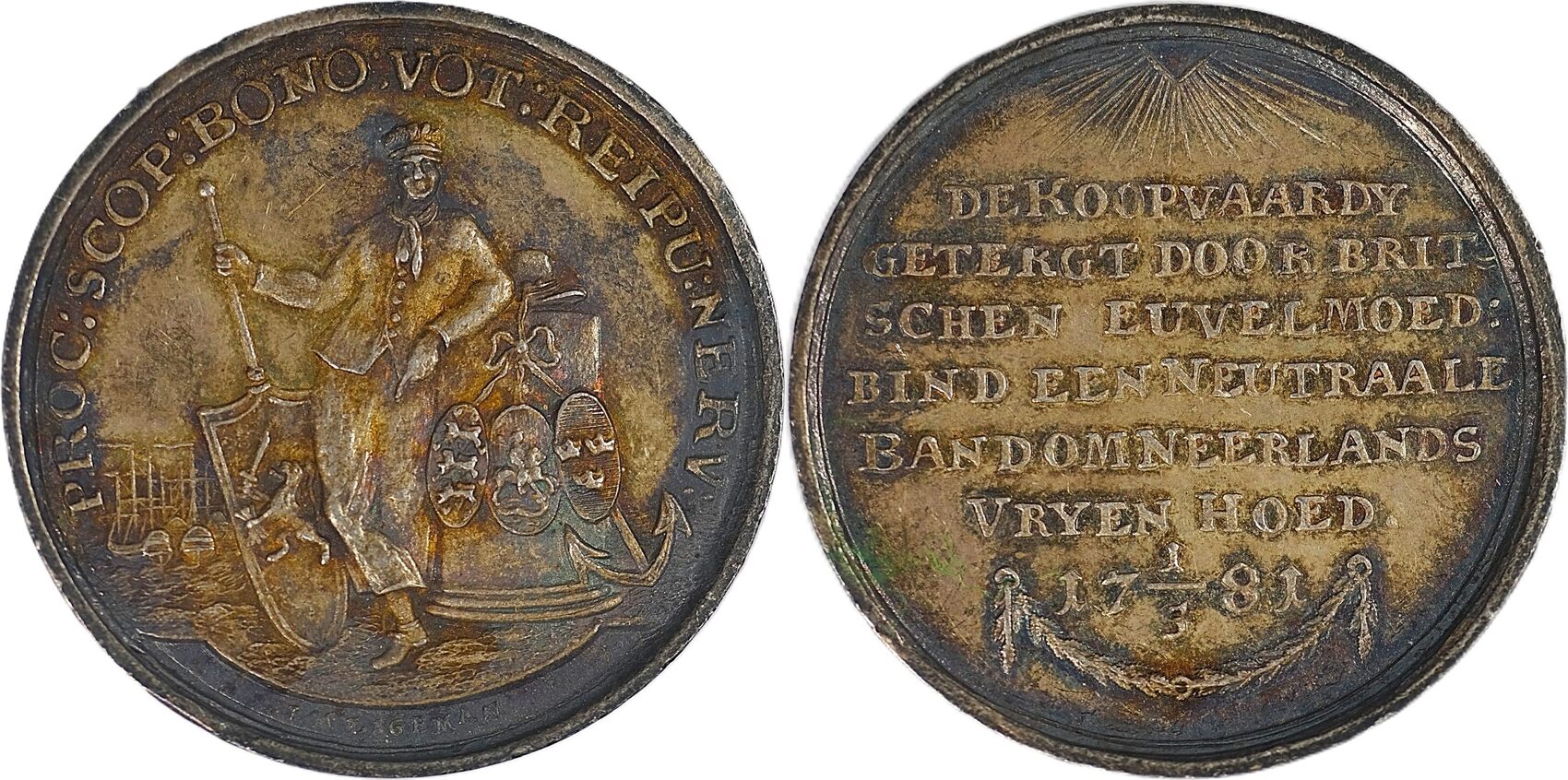 Medal 1781 Netherlands joins Russia's Treaty of Armed Neutrality at Sea ...