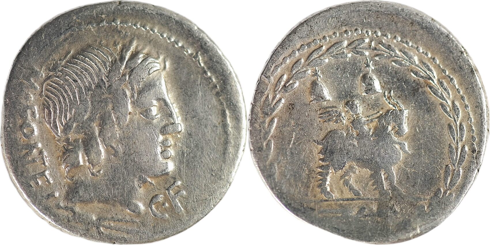 Roman Republic Denarius 85 BC Mn. Fonteius C. f - Rome - Apollo Veiovis ...