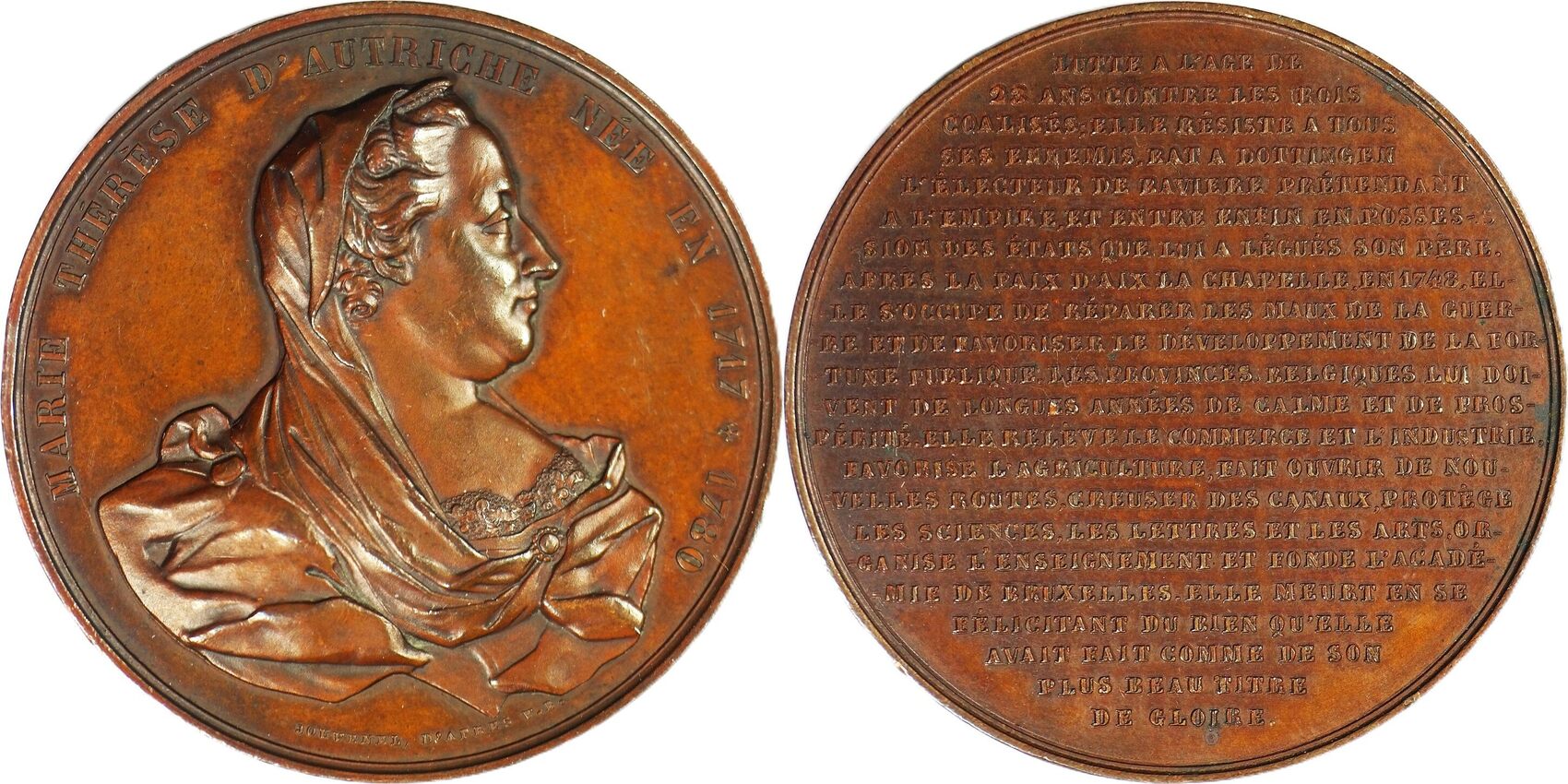 Belgium Medal 1780 Maria Theresa of Austria – Empress of the Habsburg ...
