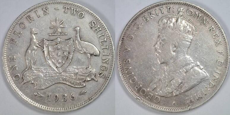 Australia Florin 1936 VF- | MA-Shops