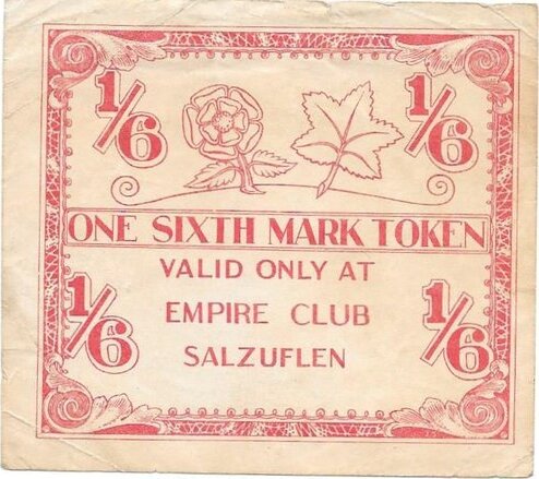 Germany Allied occupation 1/6 Mark token British Empire Club Salzulfen ...