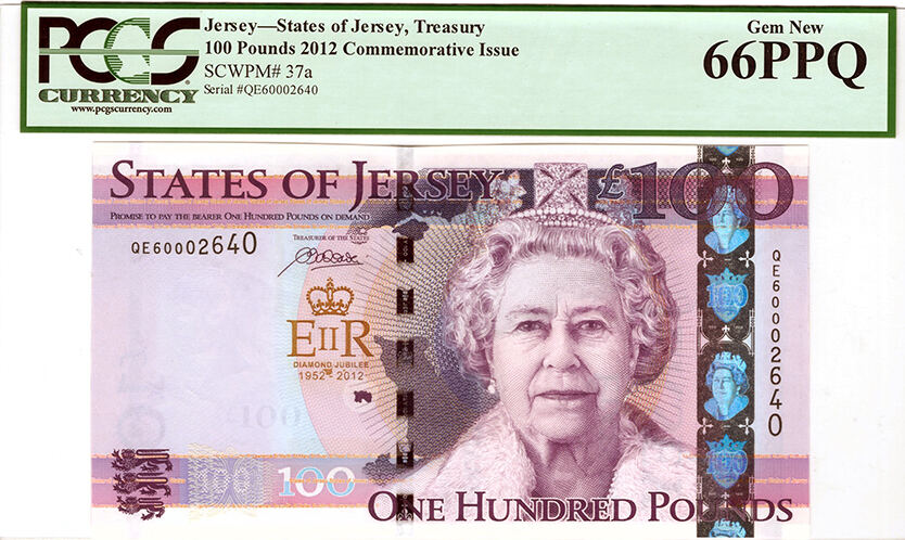 100 pounds 2012 States of Jersey PMG 66 PPQ | MA-Shops