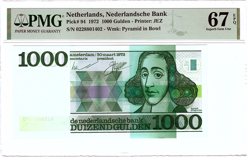 The Netherlands 1000 gulden 1972 Spinoza PMG 67 EPQ | MA-Shops
