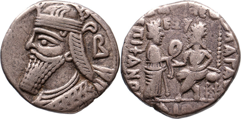Parthian Empire 153 AD Seleukia on the Ti BI Tetradrachm Vologases IV ...