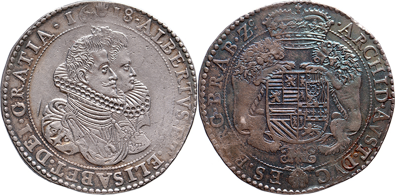 Belgium Ducaton Brabant, Antwerpen 1618 Albrecht & Isabella vz- | MA-Shops