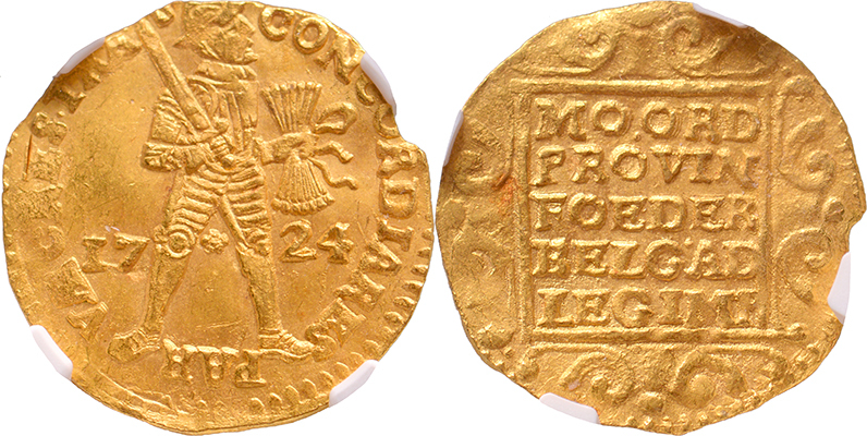 The Netherlands Gold ducat Utrecht 1724 – Akerendam NGC MS 64 st | MA-Shops