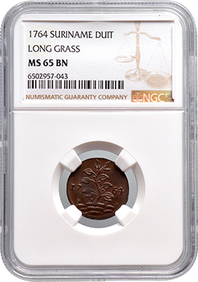 The Netherlands West Indies Duit Suriname 1764 NGC MS 65 BN st | MA-Shops