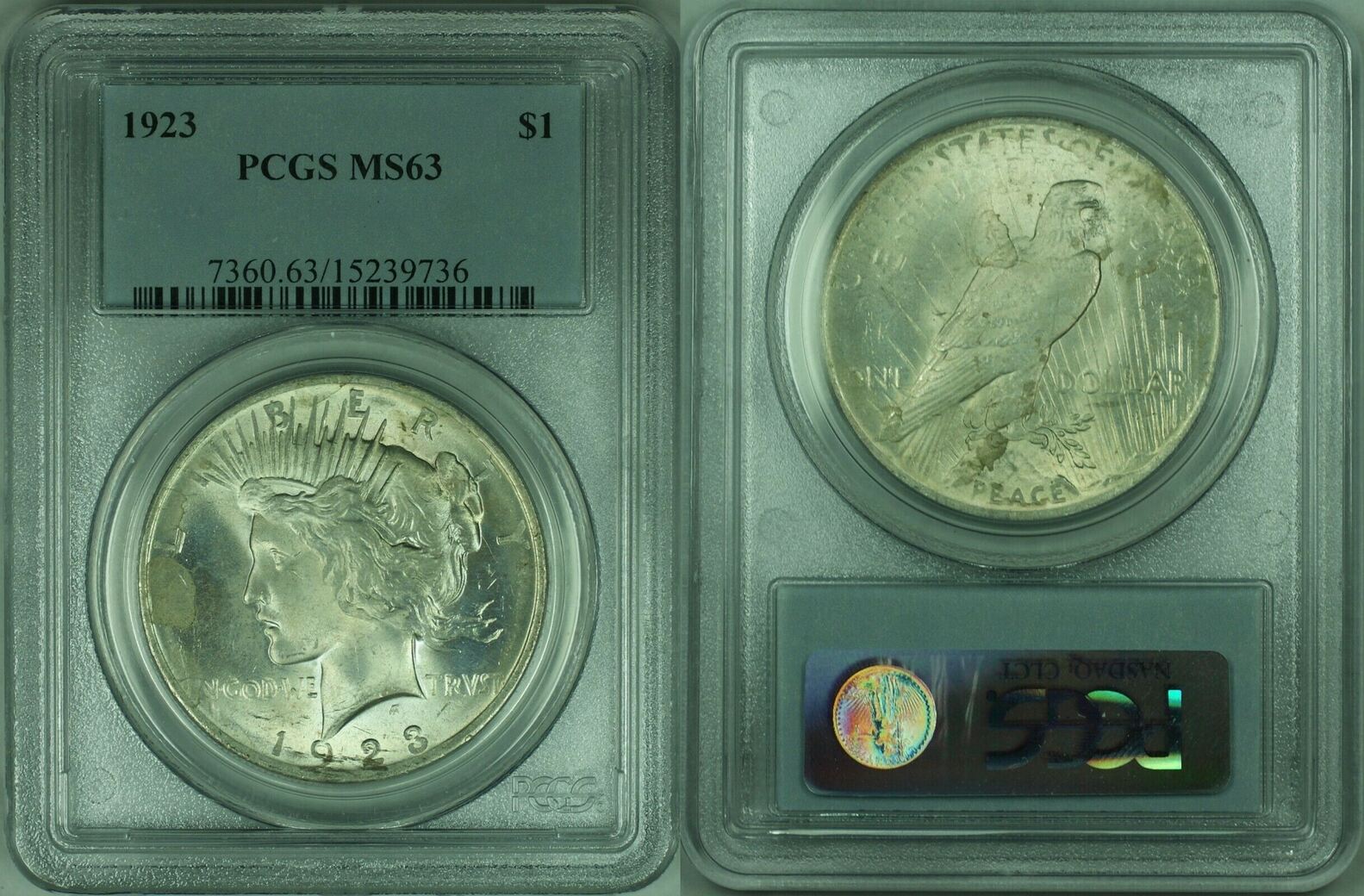 USA $1 Coin 1923 Peace Silver Dollar PCGS MS-63 Better Coin (34-A) PCGS MS63 | MA-Shops