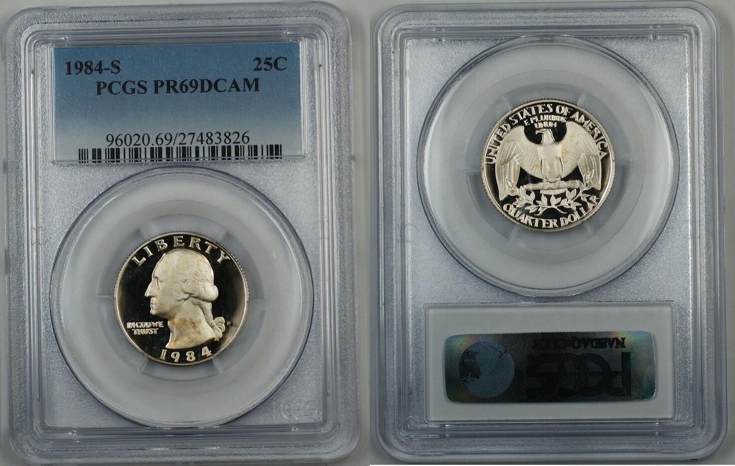 US CoinsQuartersWashington (1932-98) 1984-S Proof Washington Quarter ...