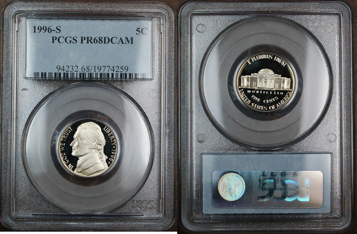USA Jefferson Nickel 1996-S Proof PCGS PR-68 DCAM | MA-Shops