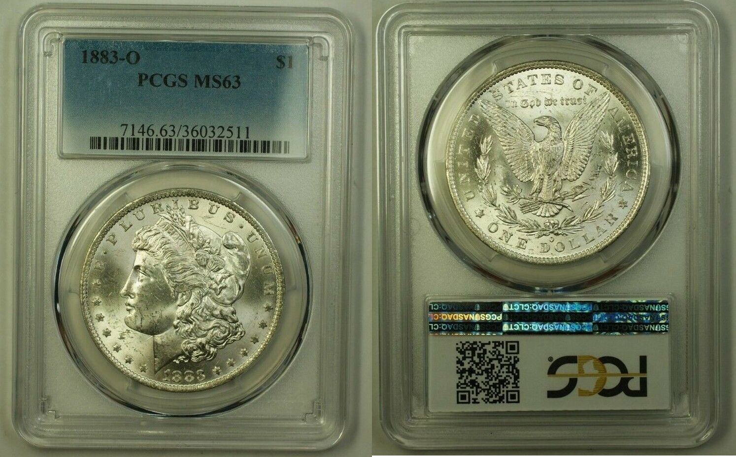 USA $1 Coin 1883-O Morgan Silver Dollar PCGS MS-63 BU Choice Uncirculated (19) A | MA-Shops
