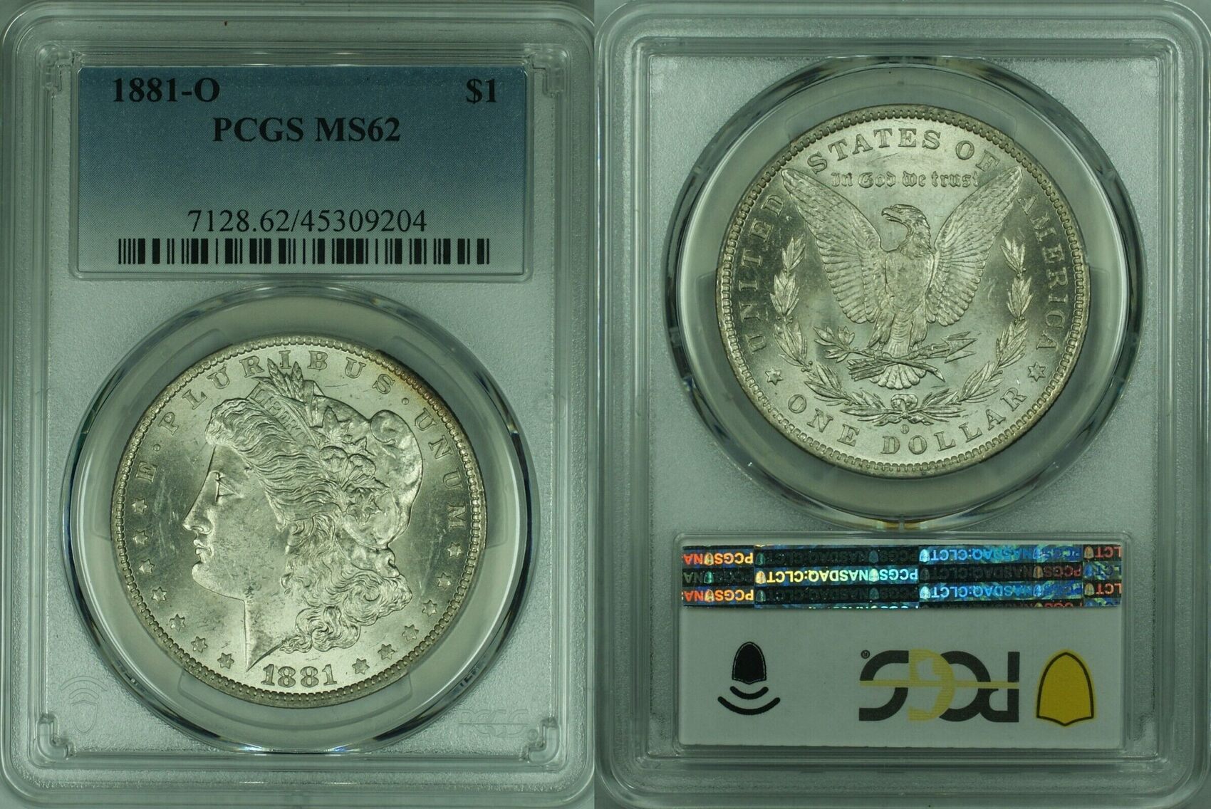 USA Dollar 1881-O Morgan Silver Coin $1 PCGS MS-62 Better Coin (40C) PCGS MS-62 -- In our ...