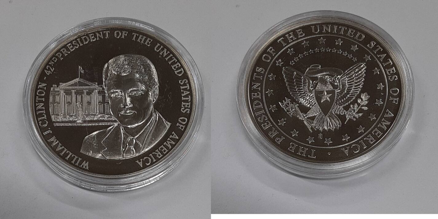 Exonumia Bill Clinton-US Presidents American Mint 33MM Copper-Nickel ...