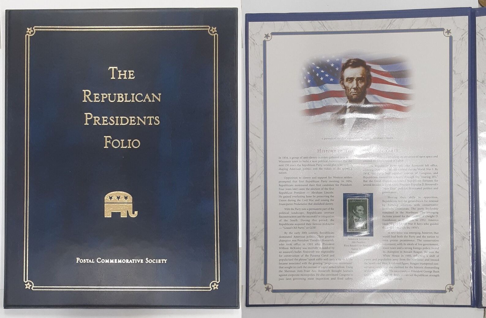 USA Republican Presidents Folio With Stamps and Coins by PCS Excellent ...