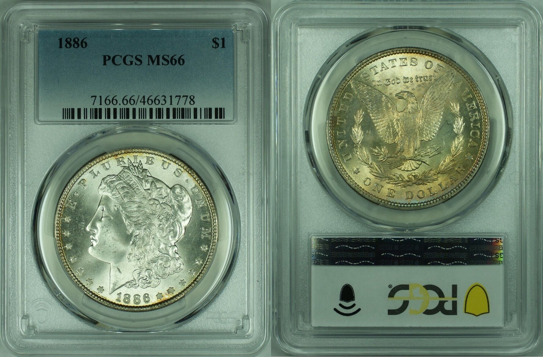USA Dollar 1886 Morgan Silver Coin PCGS MS-66 (34) | MA-Shops